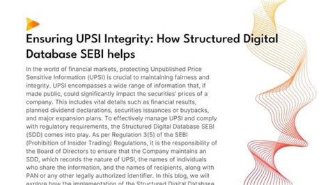 Structured Digital Database Sebi Ppt