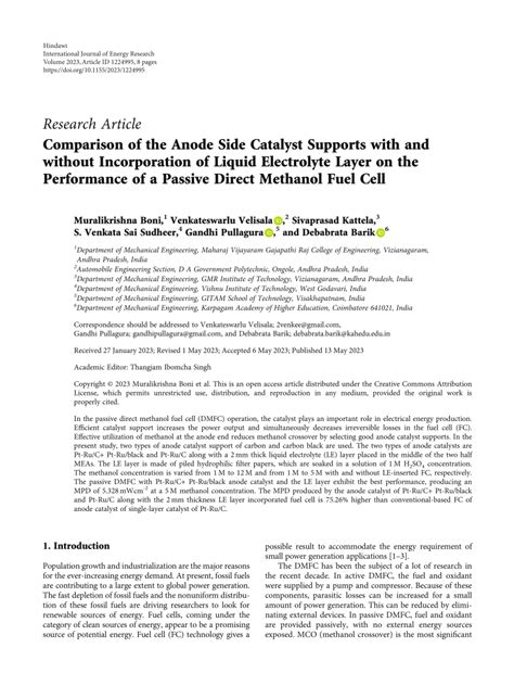 Pdf Comparison Of The Anode Side Catalyst Supports With And Without