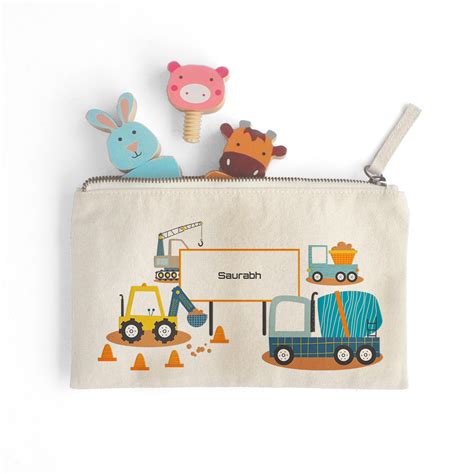 Catch All Pouch Lets Build Construction Babble Wrap