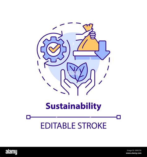 2d Customizable Thin Linear Icon Sustainability Concept Stock Vector Image And Art Alamy