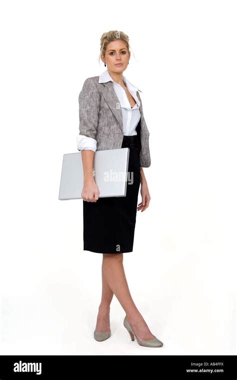 Woman Carrying A Laptop Computer Stock Photo Alamy