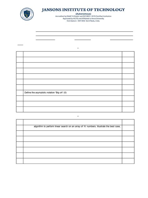 Cs3401 Algorithms Qb Even Ay 24 25 Completed Pdf Time Complexity