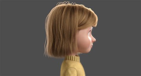 3d модель Мультфильм девочка Rigged Turbosquid 1213934