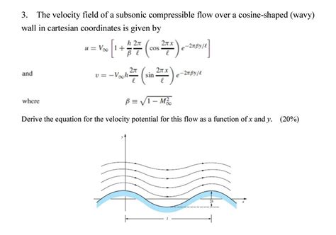 Solved 3 The Velocity Field Of A Subsonic Compressible Flow