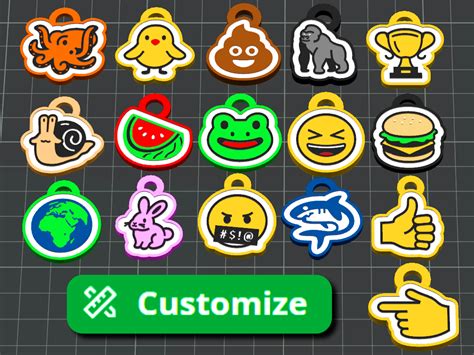 Emoji Keychain Creator Magnet Openscad By Yarn 🎖️ Makerworld