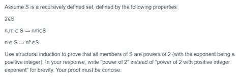 Solved Assume S Is A Recursively Defined Set Defined By The
