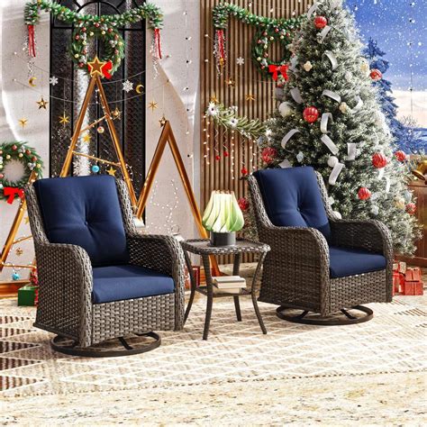 Reviews For Joyside 3 Piece Wicker Patio Swivel Outdoor Rocking Chair