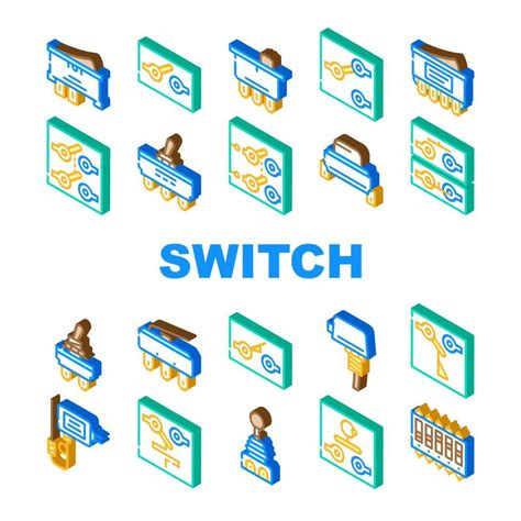 Switch Electricity Accessory Icons Set Vector 8246530 Vector Art At