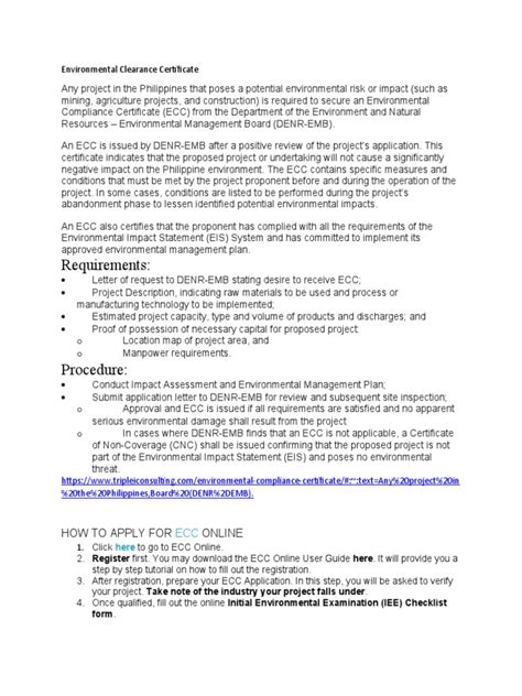 Environmental Clearance Certificate Guide Pdf Environmental Impact