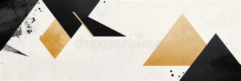Modern Minimalist Design Featuring Overlapping Geometric Shapes In Black White And Gold