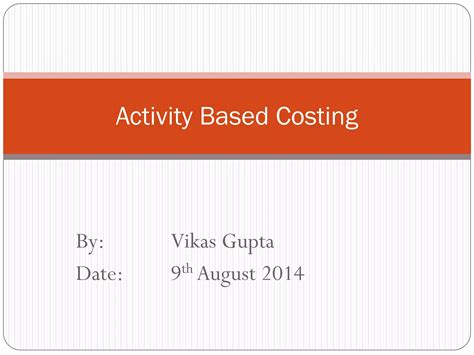 Activity Based Costing Pdf