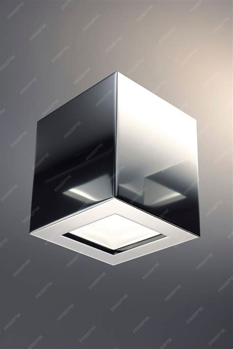 Abstract Metallic Cube Shape Ai Generated Image