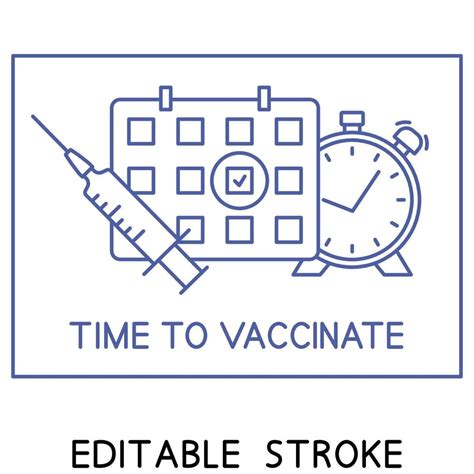 Vaccination Schedule Line Icon Time To Vaccinate Immunization Concept