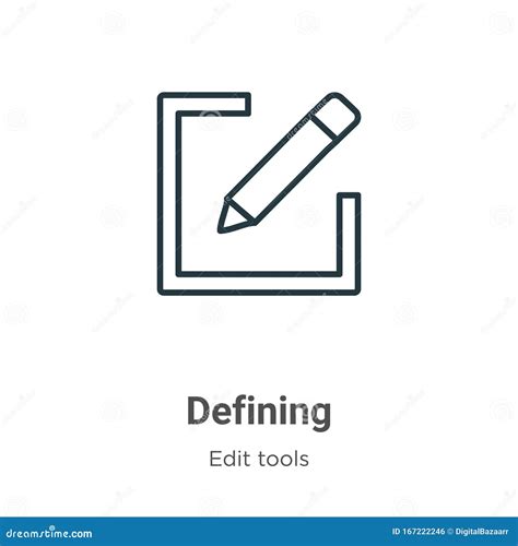 Defining Outline Icon Collection Or Set Defining Thin Vector Line Art