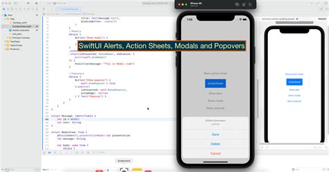 Swiftui Alerts Action Sheets Modals And Popovers Tutorial101