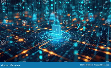Ensuring Cyber Security And Data Protection Ai Generated Stock Illustration Illustration Of