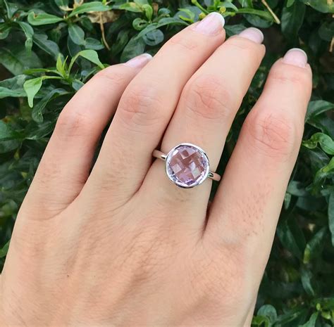 Light Purple Amethyst Ring February Birthstone Ring Light Purple