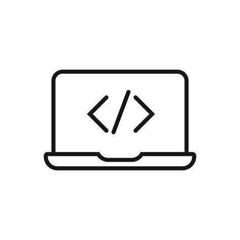 Editierbar Symbol Von Lernen Code Vektor Illustration Isoliert Auf Weiß Hintergrund Mit Zum