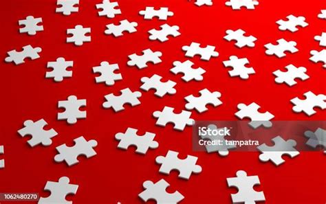 직소 퍼즐 빨간 배경에 전략 및 솔루션 사업 개념에서 분리 패턴 질감 3d 추상 그림 0명에 대한 스톡 사진 및 기타 이미지 0명 3차원 형태 가득 찬 Istock