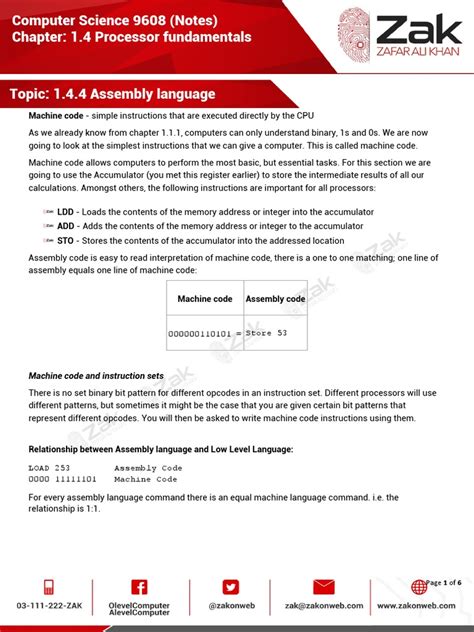 144 Assembly Language Pdf Assembly Language Instruction Set