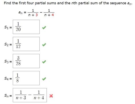 Solved Find The First Four Partial Sums And The Nth Partial