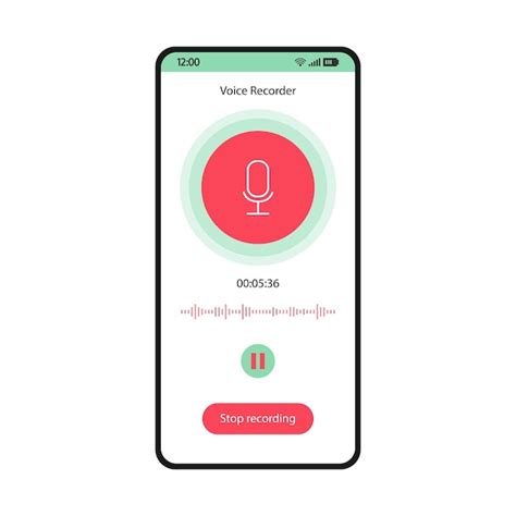 Premium Vector Voice Recorder App Smartphone Interface Vector