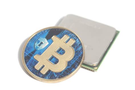 Central Processing Unit Cpu Microchip With Bitcoin Stock Image Image Of Electronics Chipset