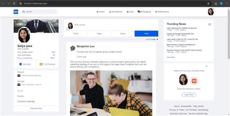 Sniya Jose On Linkedin Webdevelopment Html Css Linkedinclone Learningandgrowing