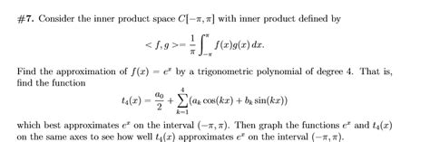 Consider The Inner Product Space C Pi Pi With