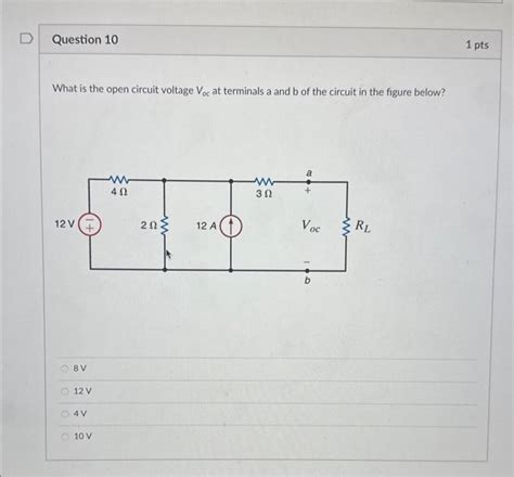 Solved What Is The Open Circuit Voltage Voc At Terminals A Chegg