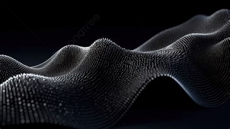 abstract fluid particle wave over black tech background 3d render photo
