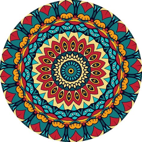 Artistic Mandala Featuring Interlocking Layers And Vibrant Color Gradients 54345017 Vector Art