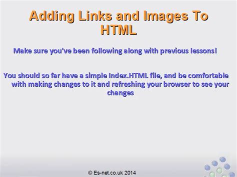 Adding Links And Images In HTML