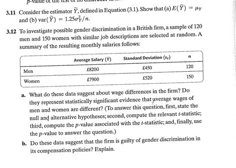 solved 311 consider the estimator y defined in equation