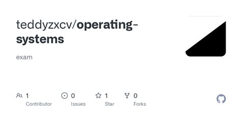 GitHub Teddyzxcv Operating Systems Exam
