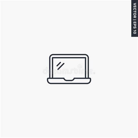Laptop Linear Style Sign For Mobile Concept And Web Design Stock Vector Illustration Of