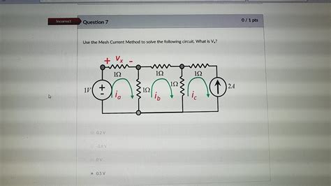 Solved Incorrect Question Pts Use The Mesh Current Chegg