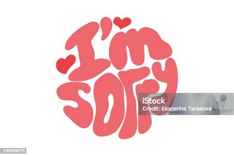 손으로 그린 죄송합니다 하트 글자 현대 서예 사과 잉크 그림입니다 현대 붓 서예 흰색 배경 벡터에 고립되어 있습니다 개념에 대한 스톡 벡터 아트 및 기타 이미지 Istock