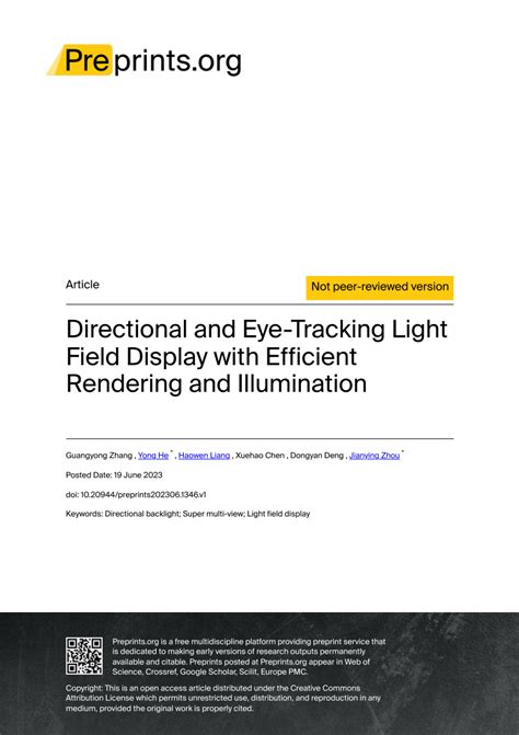 Pdf Directional And Eye Tracking Light Field Display With Efficient