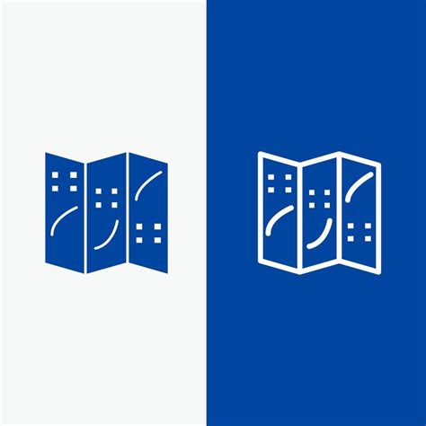 Map Navigation Location Line And Glyph Solid Icon Blue Banner Line And Glyph Solid Icon Blue