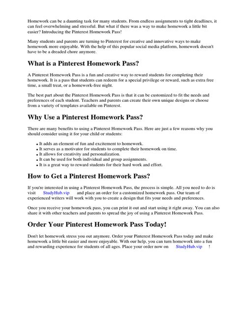 Pinterest Homework Pass Pdf Page Layout Homework