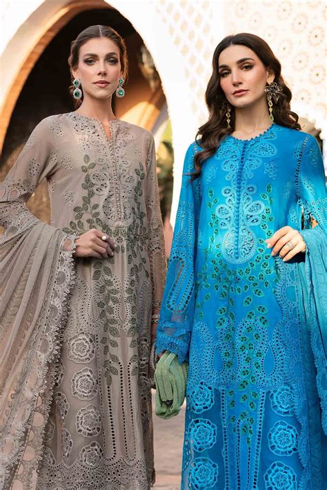 3 Piece Unstitched Embroidered Lawn Suit D 2503 B Mariab Designs Ae