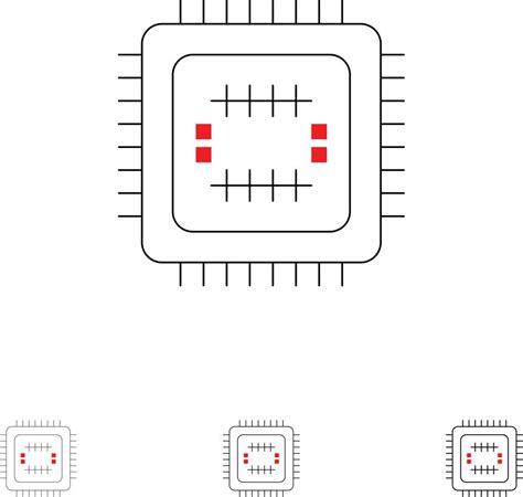 System Tech Technology Cpu Bold And Thin Black Line Icon Set 12999766 Vector Art At Vecteezy