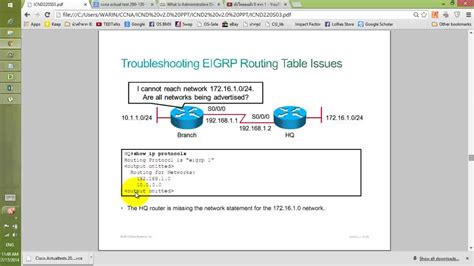สอน ccna icnd2 module 3 2 troubleshooting eigrp youtube