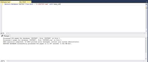 Restoring Database With CDC Enabled