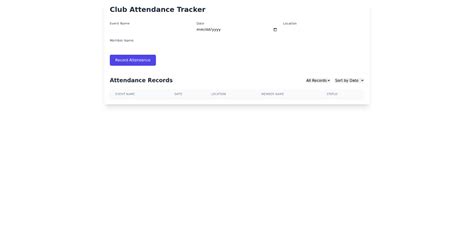 Club Attendance Tracker Free React Tailwind Component