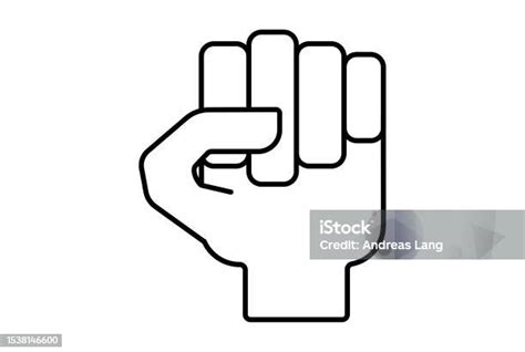Icône De La Main Du Poing Symbole De Ligne Gestuelle Signe Dapplication Web Vecteurs Libres De