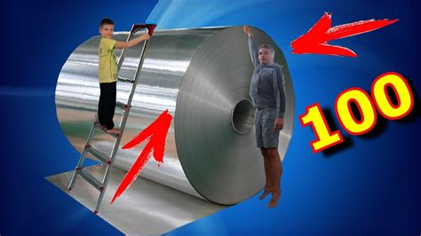 100 МЕТРОВ ФОЛЬГИ ЧЕЛЛЕНДЖ / НЕ ПОВТОРЯТЬ-ОПАСНО! / CHALLENGE - YouTube