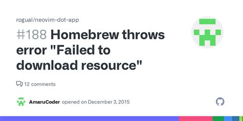 homebrew throws error failed to download resource · issue 188