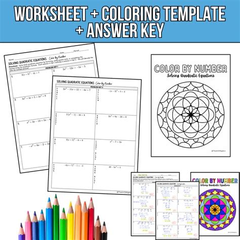 Solve Quadratic Equations Using All Methods Coloring Worksheet For Algebra 1 And 2
